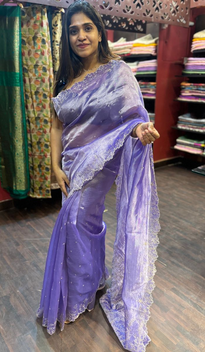 TISSUE ORGANZA SAREE 24122449 – Ashima Fashion Store